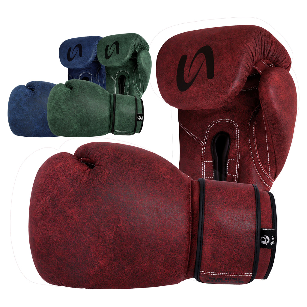 UFG Antique Genuine Leather Hand Crafted - Vintage Pro Boxing Gloves ...